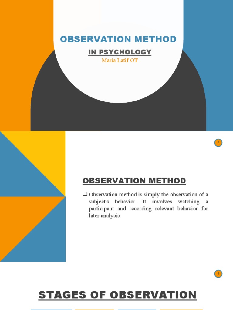 Observation Methods in Psychology | PDF | Observation | Psychology