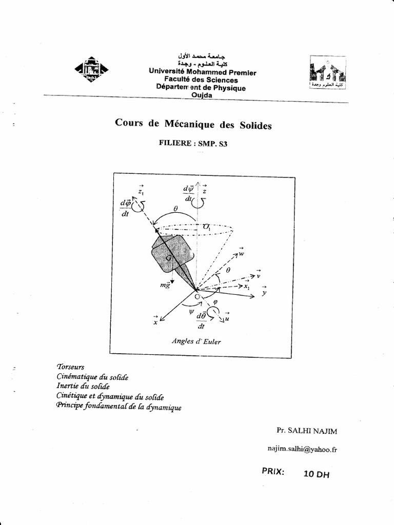 Cours de Mecanique de Solide | PDF