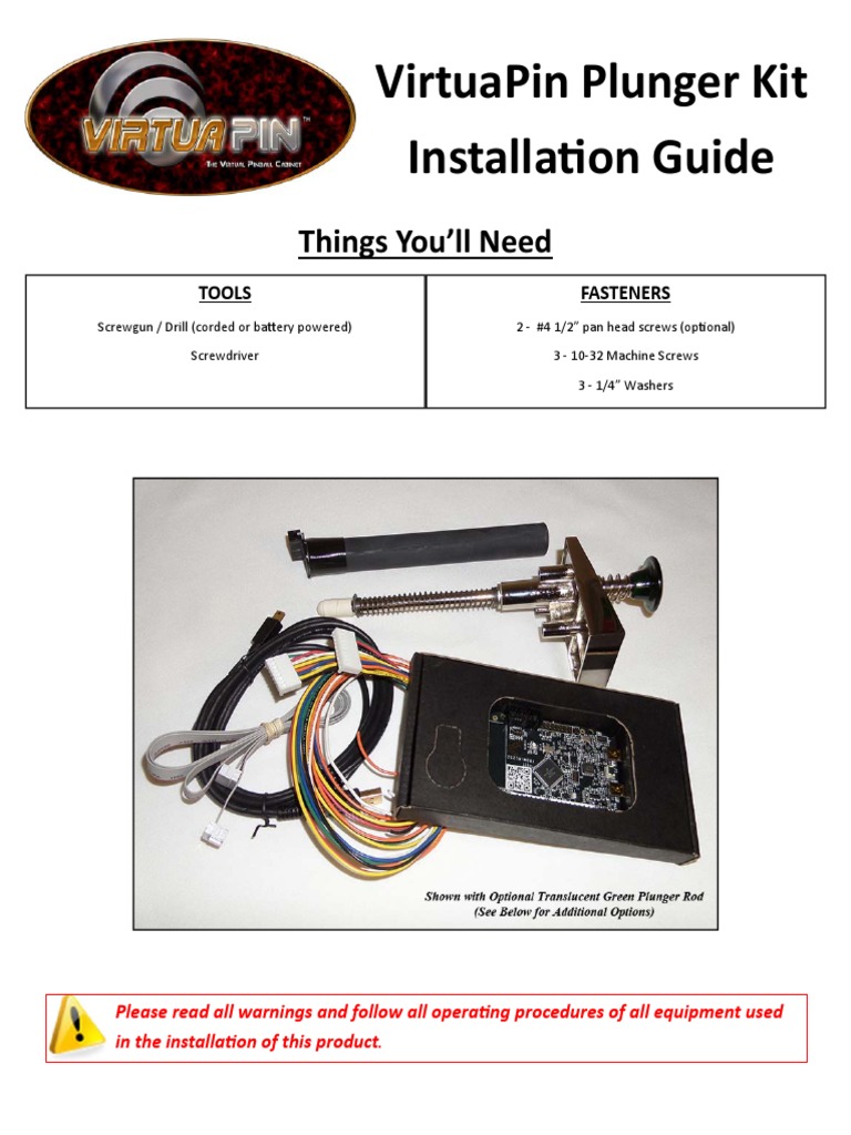 VirtuaPin Plunger Kit Installation Guide | PDF | Electrical Connector ...
