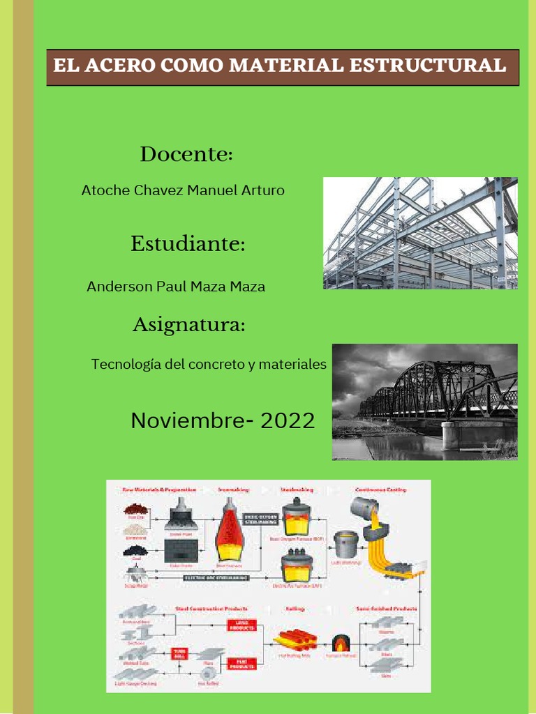 Proceso de Acero Informe ANDERSON | PDF | Acero | Acero estructural