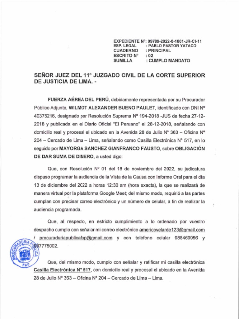 Escrito Exp. 09789-2022 | PDF