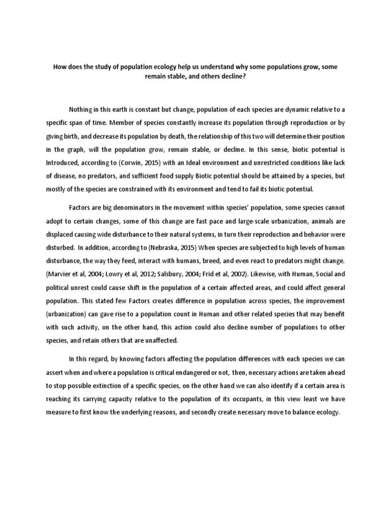 Understanding Population Ecology Dynamics | PDF | Population | Human
