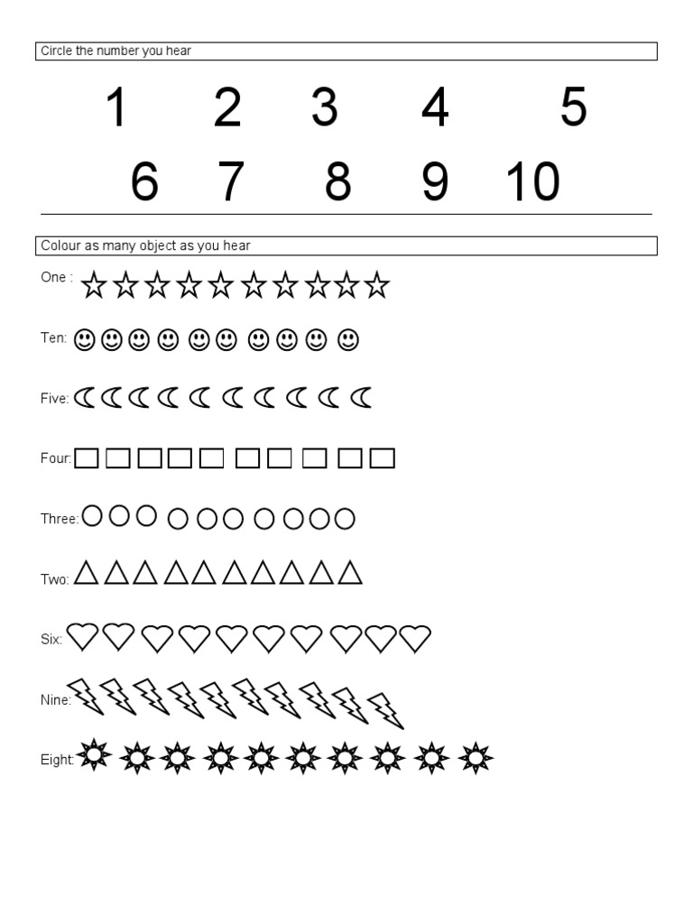 Numbers 1-10 Worksheet | PDF