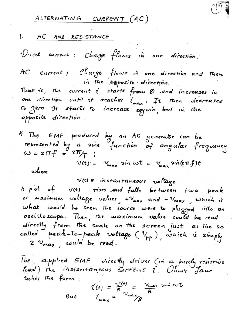 AC Theory Notes 17 | PDF