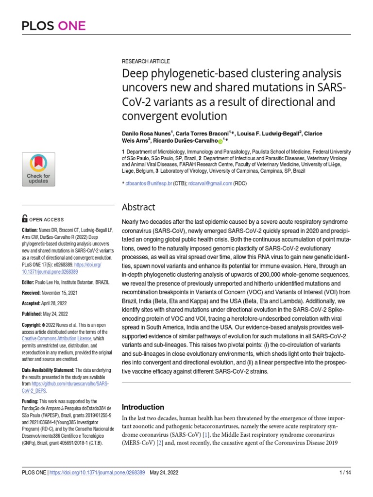 Deep Phylogenetic-Based Clustering Analysis Uncovers New and Shared ... Deep Phylogenetic-Based Clustering Analysis Uncovers New and Shared ...