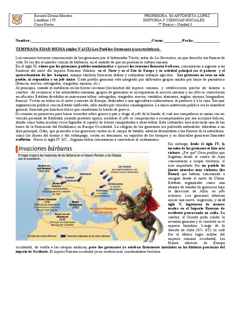 Guía 2 Pueblos Barbaros Germanos | PDF | Pueblos germánicos | Bárbaro