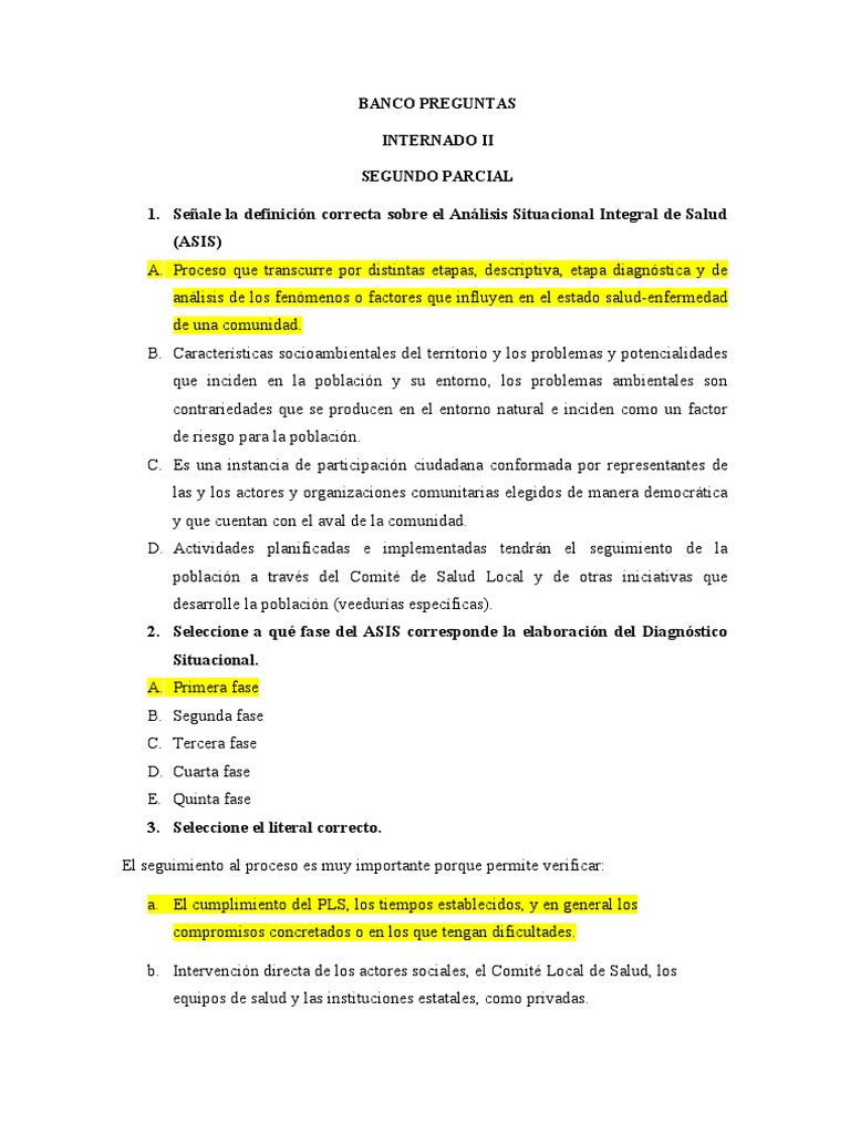 Banco Preguntas Segundo Parcial | PDF