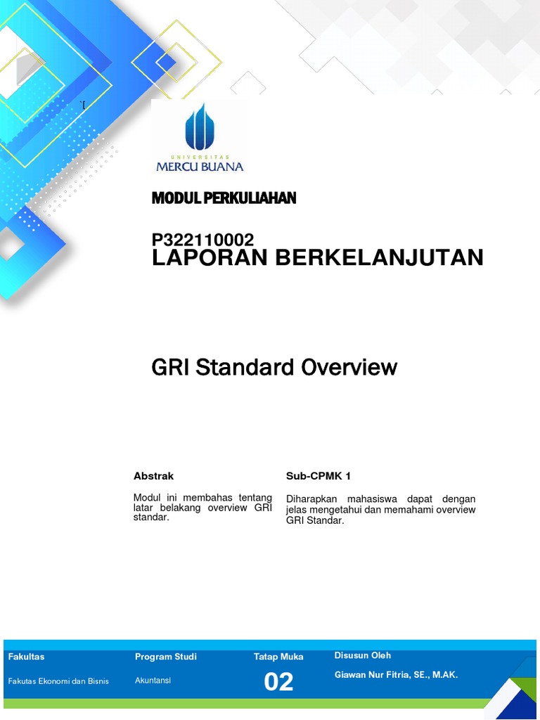 Modul 1 - Overview GRI | PDF | Bisnis
