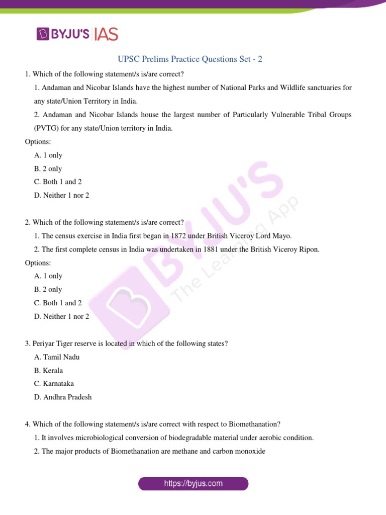 UPSC Prelims Practice Questions Set 2. | PDF | Circumstellar Habitable Zone UPSC Prelims Practice Questions Set 2. | PDF | Circumstellar Habitable Zone