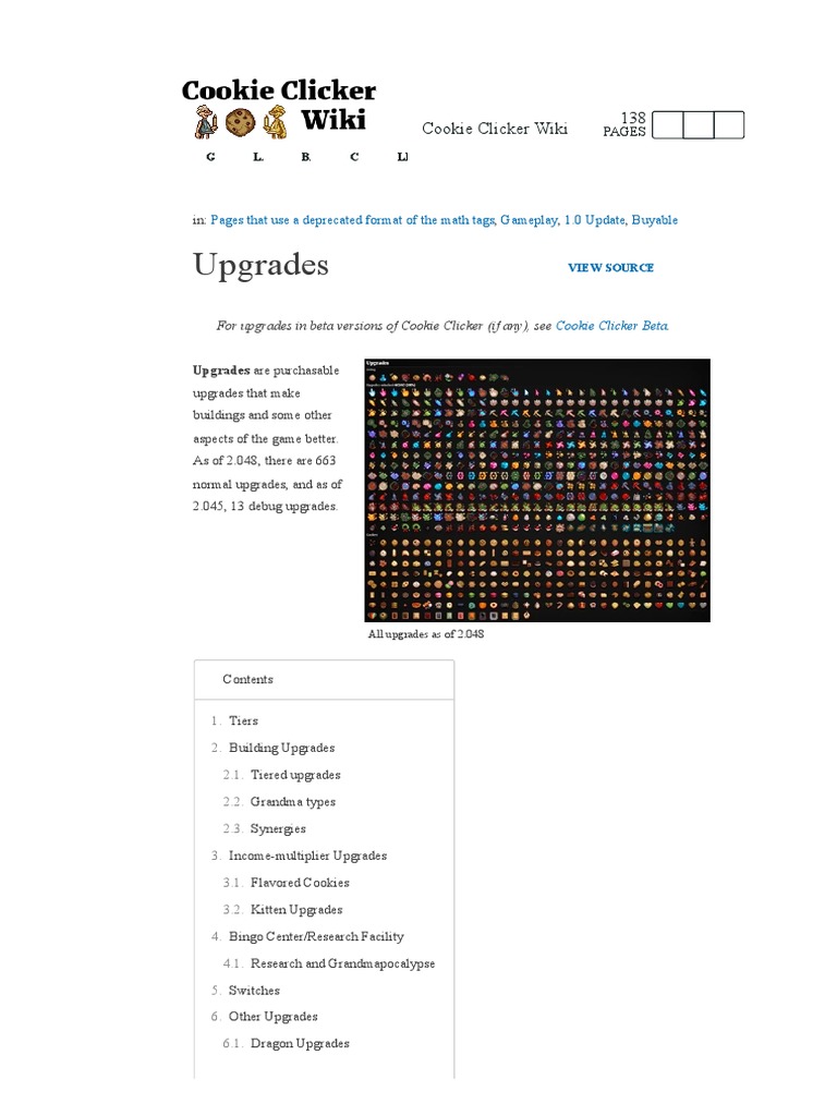 CookieClicker Upgrades | PDF