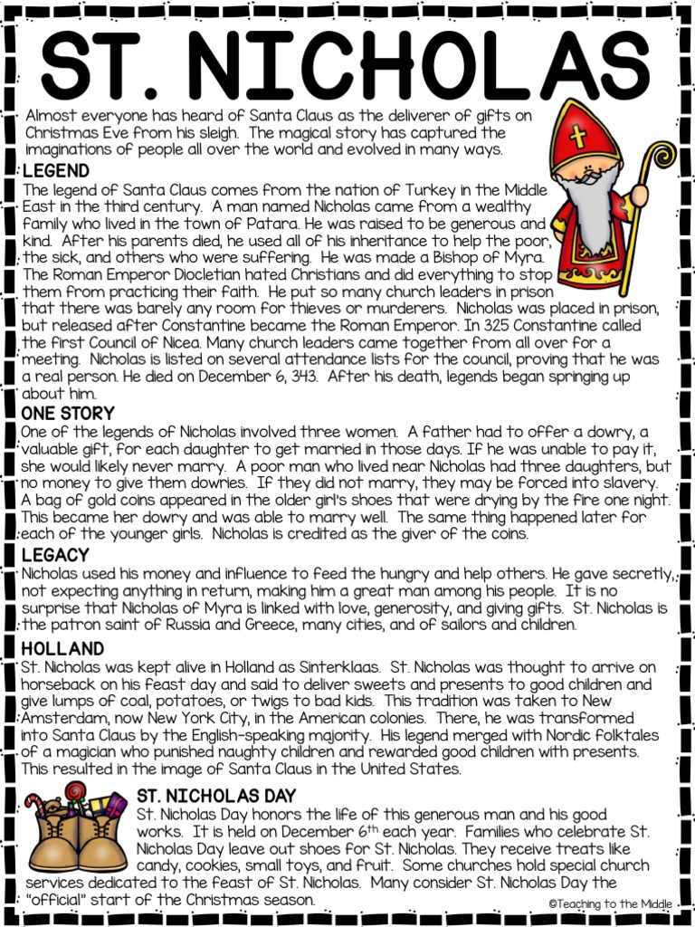History and Legacy of St. Nicholas | PDF | Santa Claus
