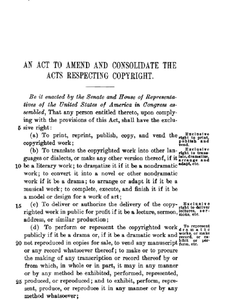 Copyright Act of 1909 | PDF