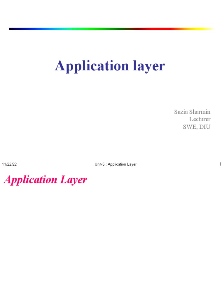 Dokumen - Tips - 692015 Unit 5 Application Layer 1 Cs 1302 Computer Networks Unit | PDF | File ...
