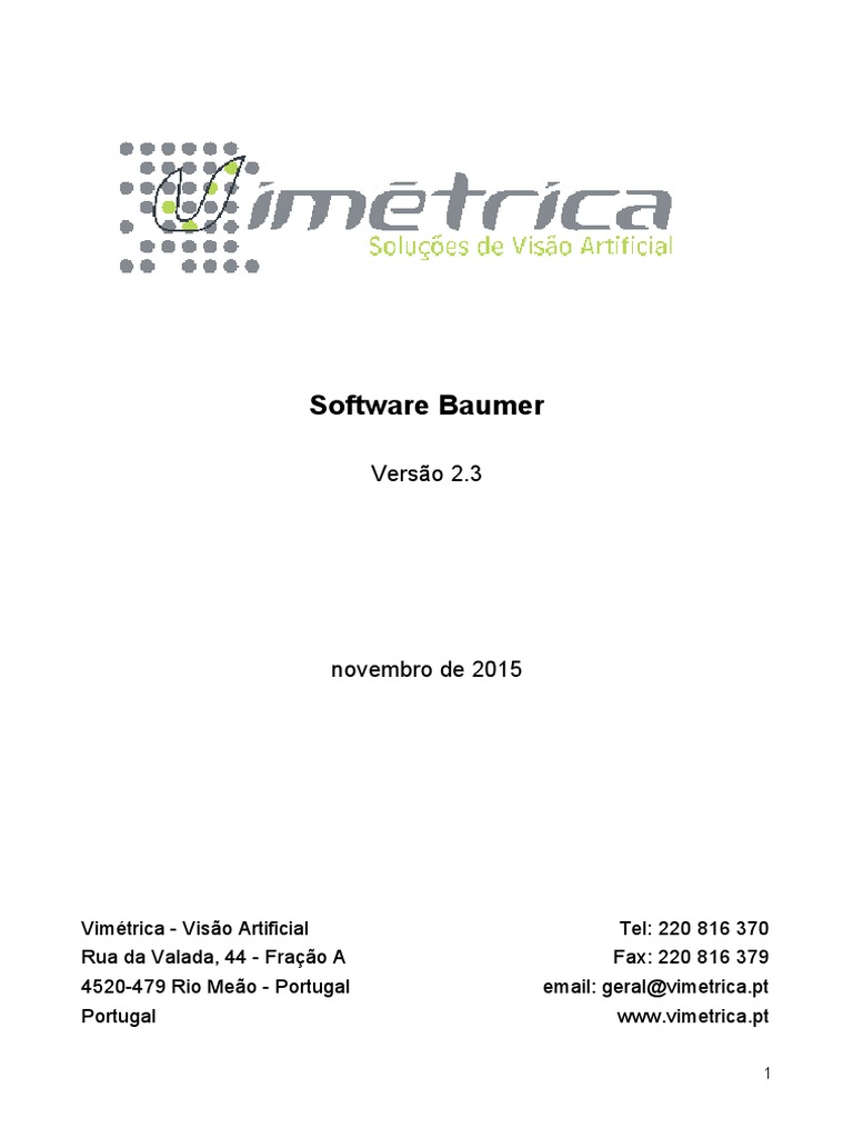 Baumer - Manual v1.0 | PDF | Microsoft Windows | Câmera Baumer - Manual v1.0 | PDF | Microsoft Windows | Câmera