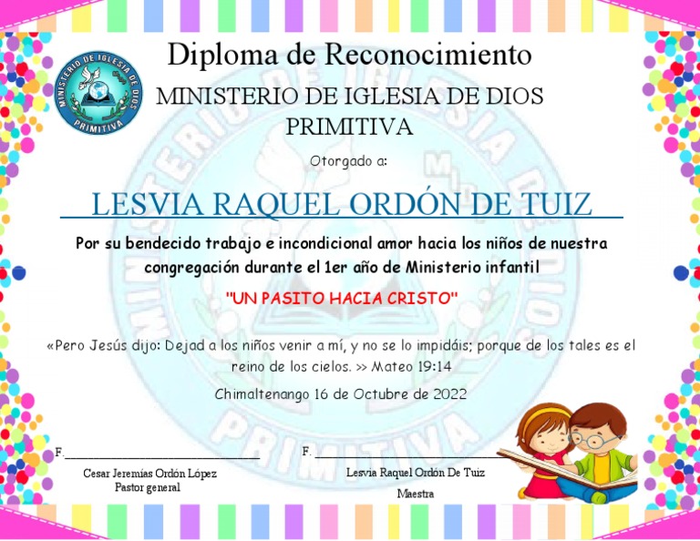 Diploma Escuela Dominical | PDF