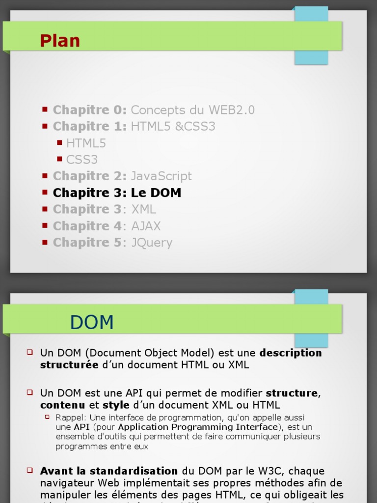 Cours - Technologies WEB2.0 - Ch3 - DOM | PDF