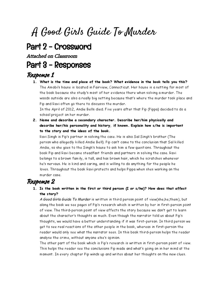 A Good Girls Guide To Murder | PDF | Narration