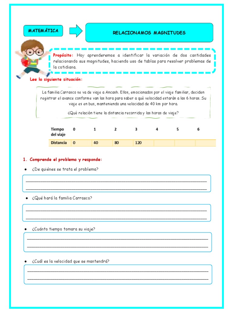 Act. Matematica Relacionamos Magnitudes | PDF
