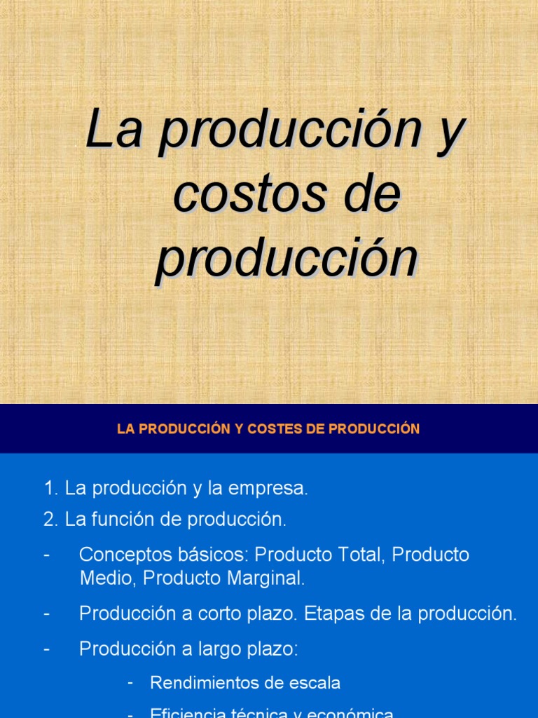 01 La Produccion y Costos Produccion | PDF | Business | Capital (economía)