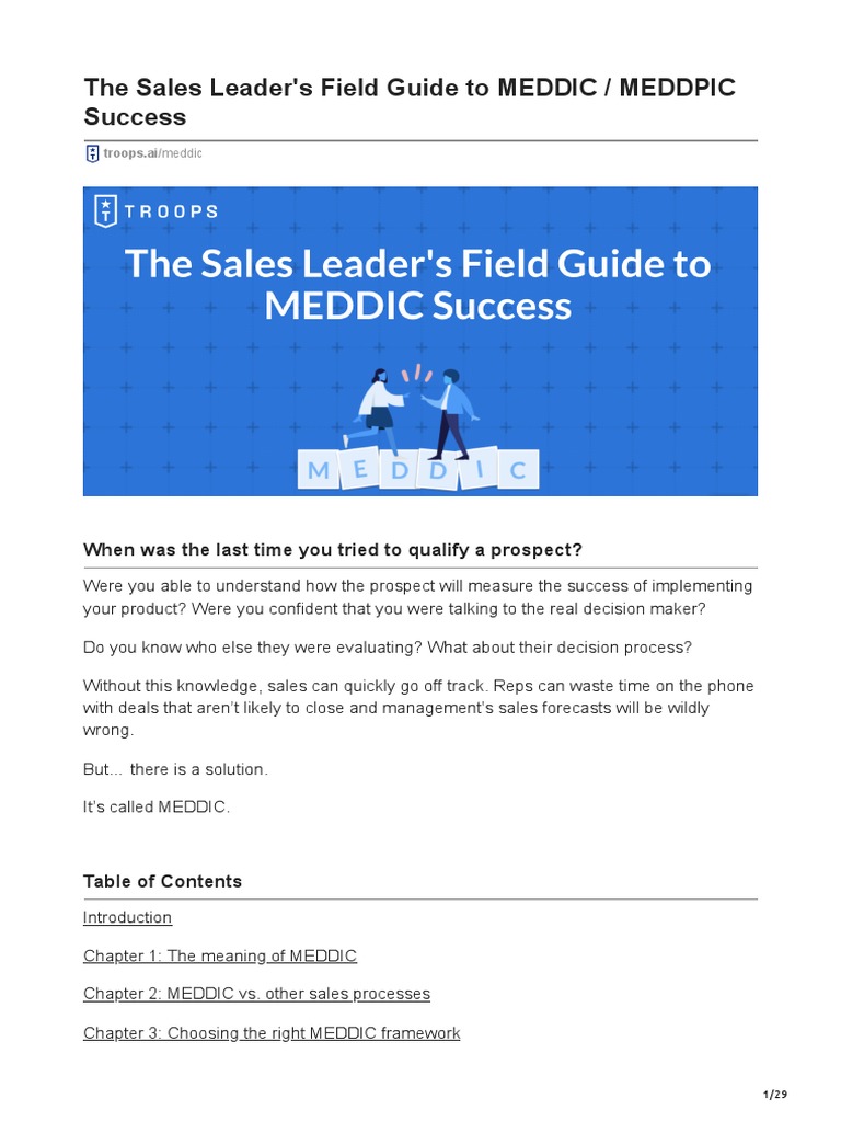 MEDDIC | PDF | Sales | Customer Relationship Management