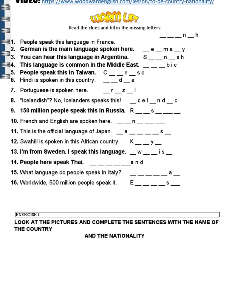 Language and Country Quiz Worksheet | PDF | Iceland | Europe