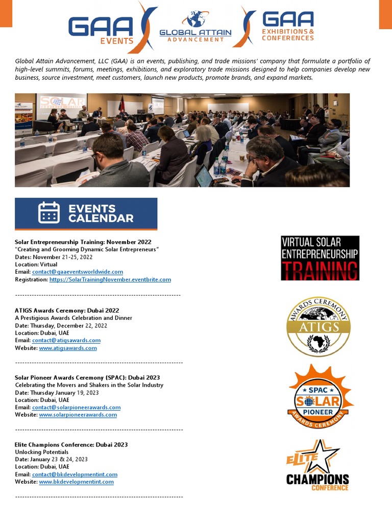 GAA Events Worldwide | PDF | Business | Economies