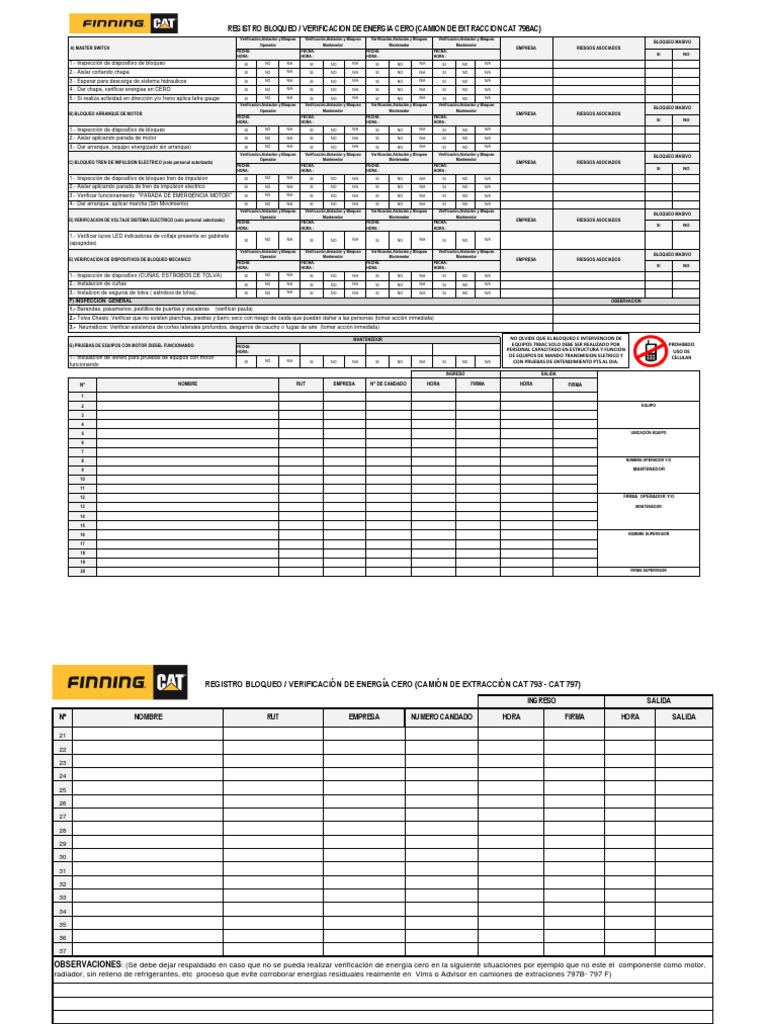 Verificacion Energia Cero Registro Bloqueo 798ac 2020 V1 | PDF