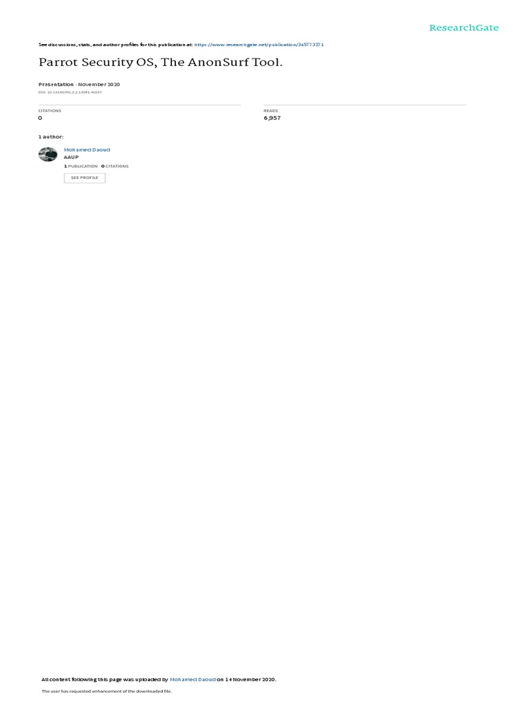 ParrotOSPressentation MohamedDaoud | PDF | Operating System | Software Engineering