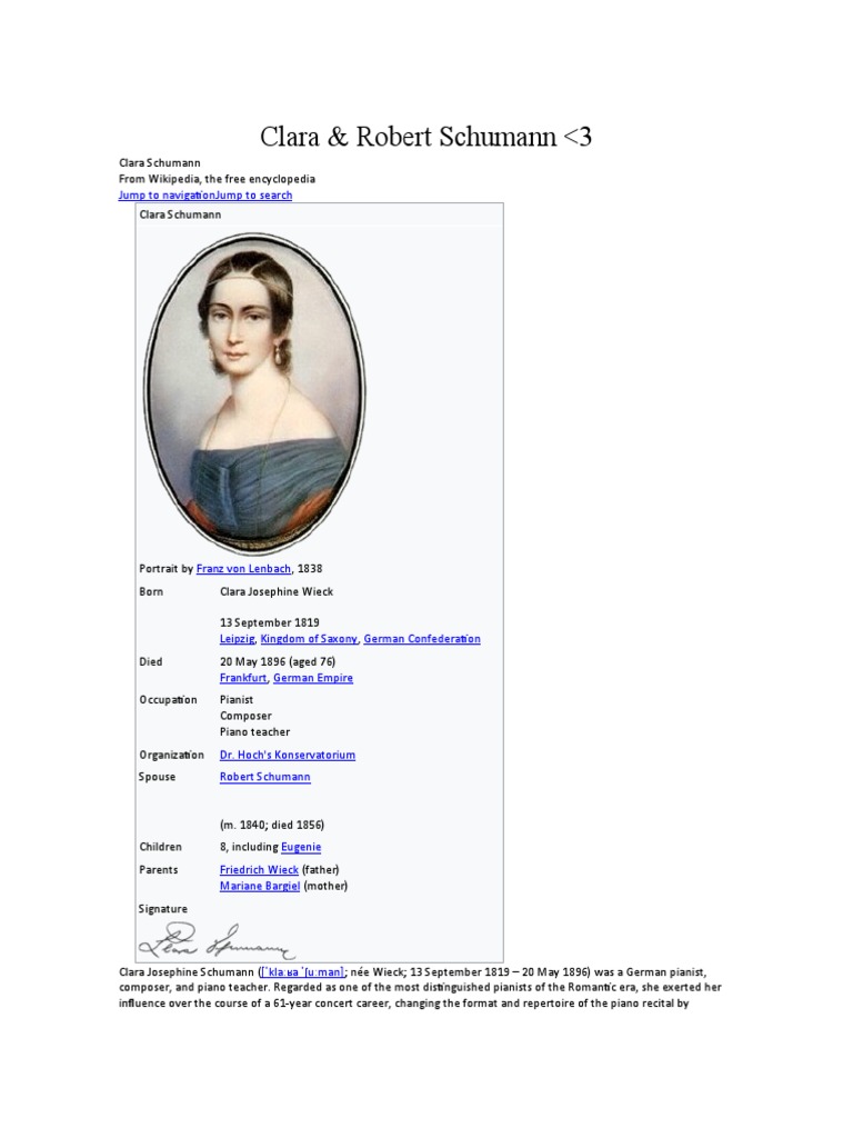 Clara Schumann | PDF | Robert Schumann | Johannes Brahms
