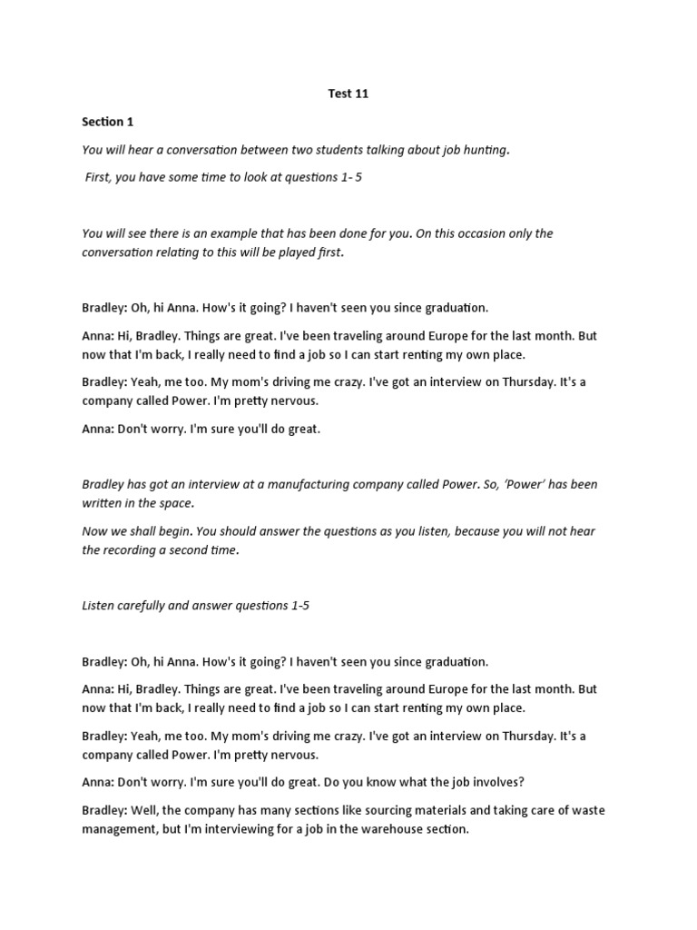 Test 26 Tapescript | PDF