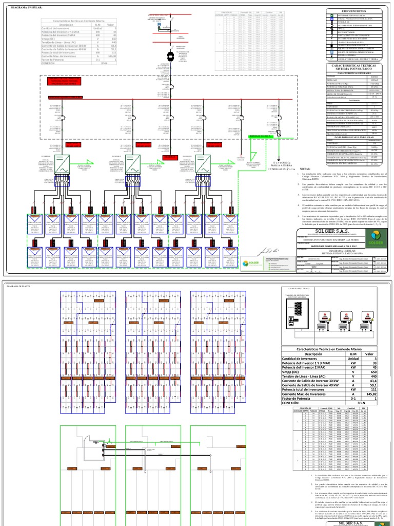 Solger S.A.S: Diagrama Unifilar | PDF | Inversor de energia | Fotovoltaica