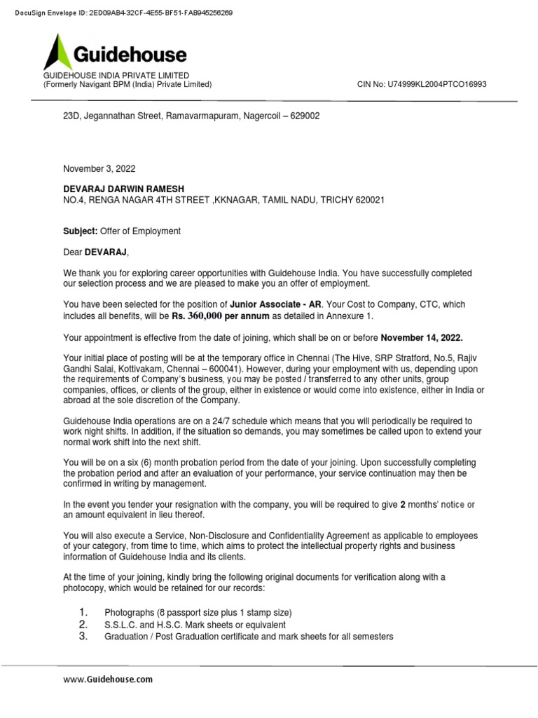 DEVARAJ RAMESH India Offer Letter 11-03-2022 210108 | Download Free PDF ... DEVARAJ RAMESH India Offer Letter 11-03-2022 210108 | Download Free PDF ...