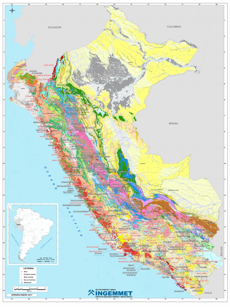 01 Mapa Geologico Del Peru Con Operaciones | PDF