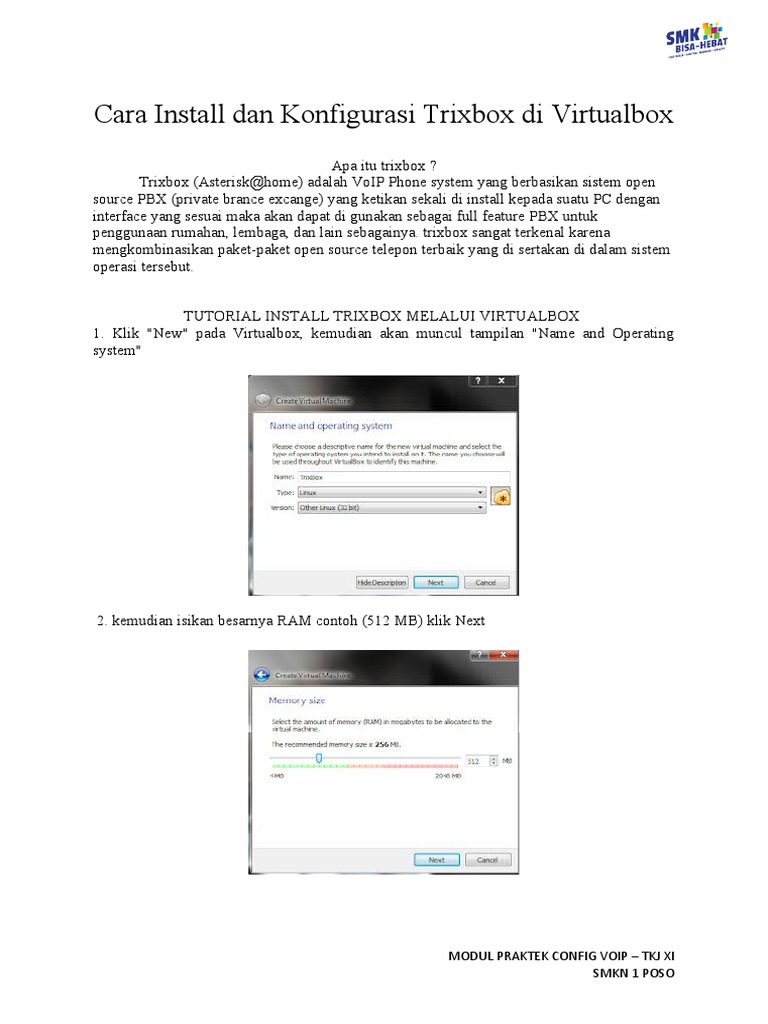 Install Dan Konfigurasi Trixbox Di Virtualbox | PDF