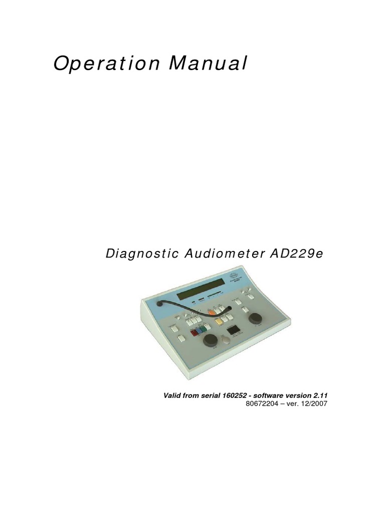 AD229e Operation Manual P1 | PDF | Calibration | Headphones