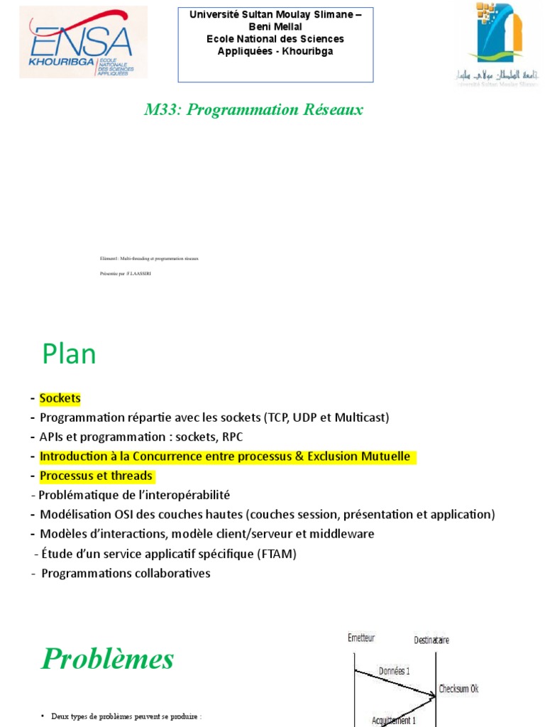 Programmation Réseaux | PDF | Thread (informatique) | Processus (informatique)