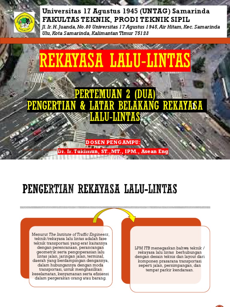 Pertemuan 2 Pengertian Rekayasa Lalu-Lintas | PDF
