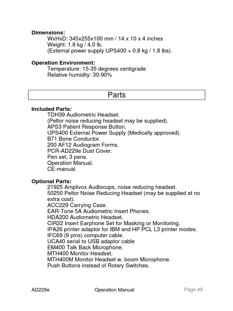 AD229e Operation Manual P12 | PDF | Headphones | Printer (Computing)