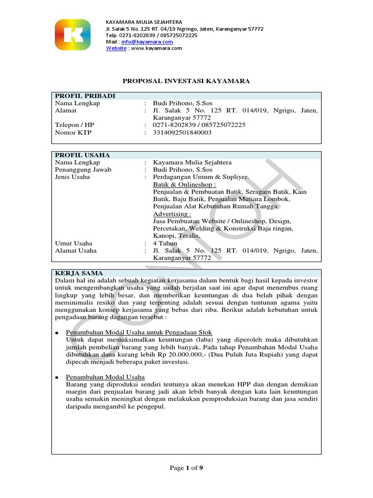 Contohproposal - Id - Contoh Proposal Pengajuan Modal Usaha Ke Investor ... Contohproposal - Id - Contoh Proposal Pengajuan Modal Usaha Ke Investor ...