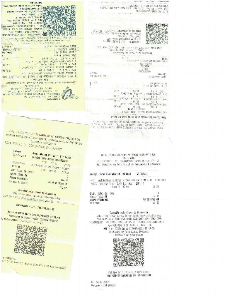 Nota Fiscais Diversas Particular | PDF