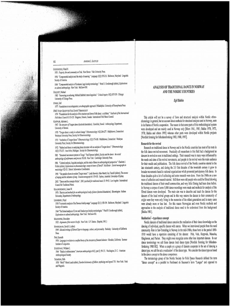 Bakka, Egil. Analysis of Traditional Dance in Norway and The Nordic ...