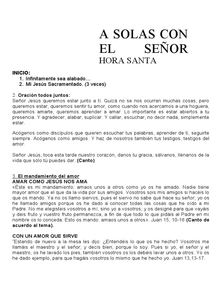 Hora Santa 1 | PDF | eucaristía | Amor