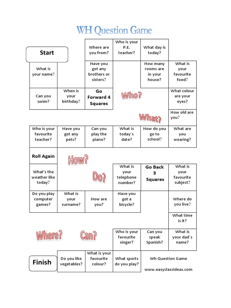 WH Question Game | PDF