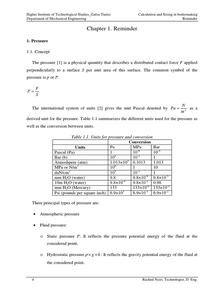 Calculation and Sizing in Boilermaking - Chapter 1 - Course | PDF ...