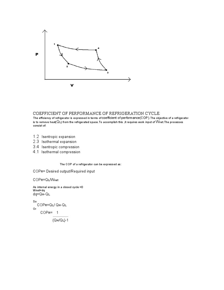 Understanding Coefficient of Performance in Refrigeration | PDF
