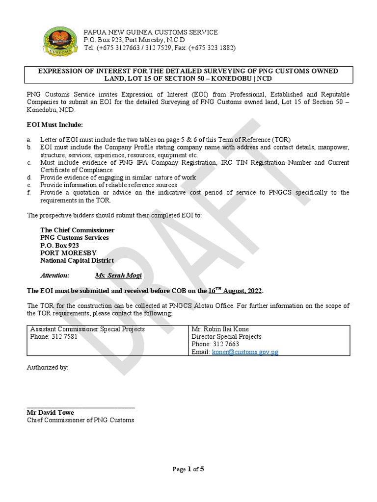 TOR Template | Download Free PDF | Surveying | Project Management