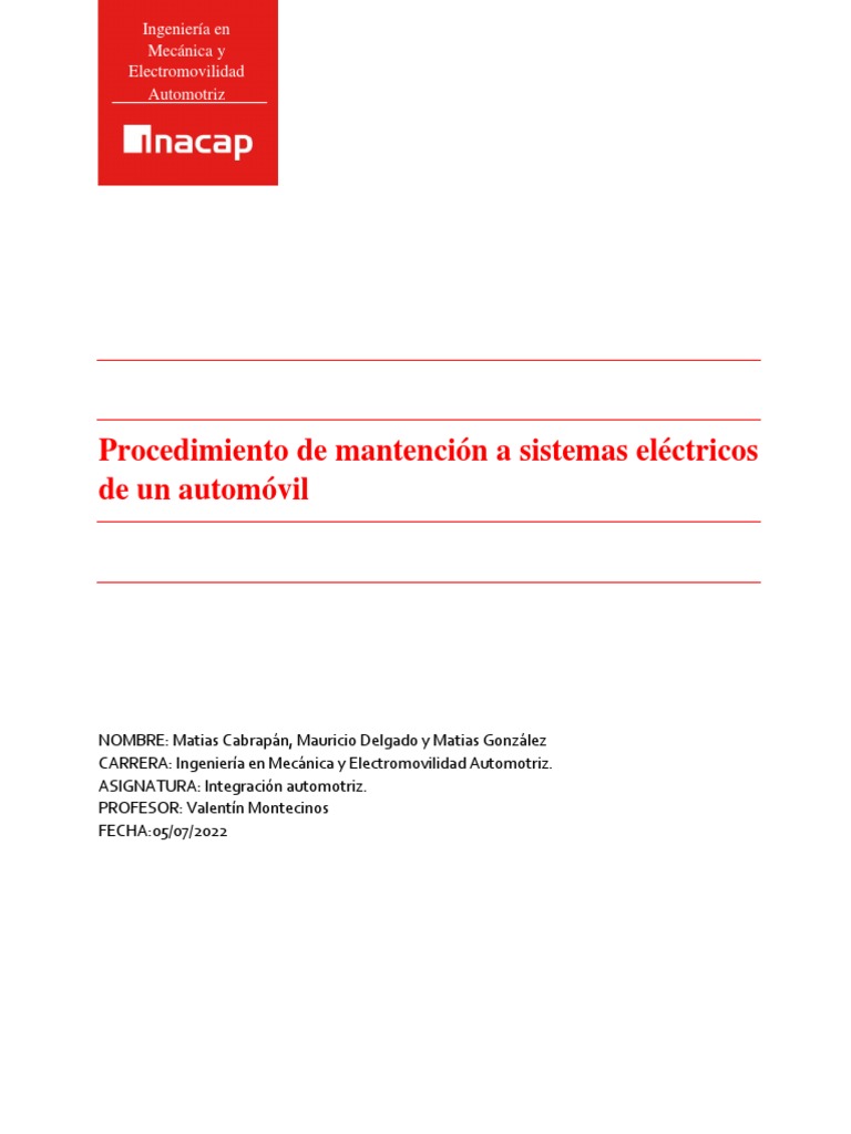 Procedimiento de Mtto | PDF | Ingenieria Eléctrica | Corriente eléctrica