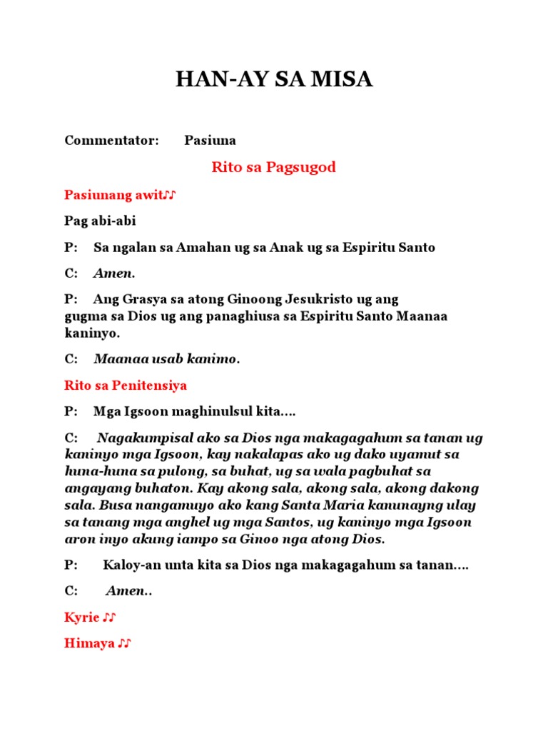 Han Ay Sa Misa New - Compress | PDF
