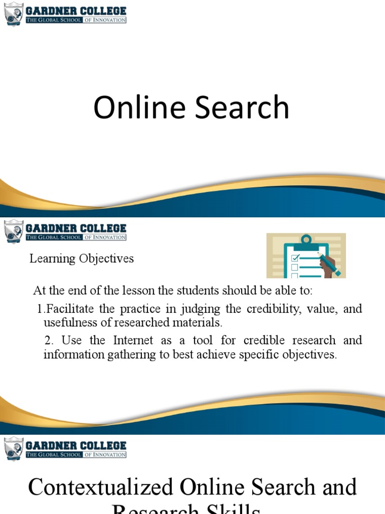 Lesson 3 Contextualized Online Search | PDF | World Wide Web | Internet & Web