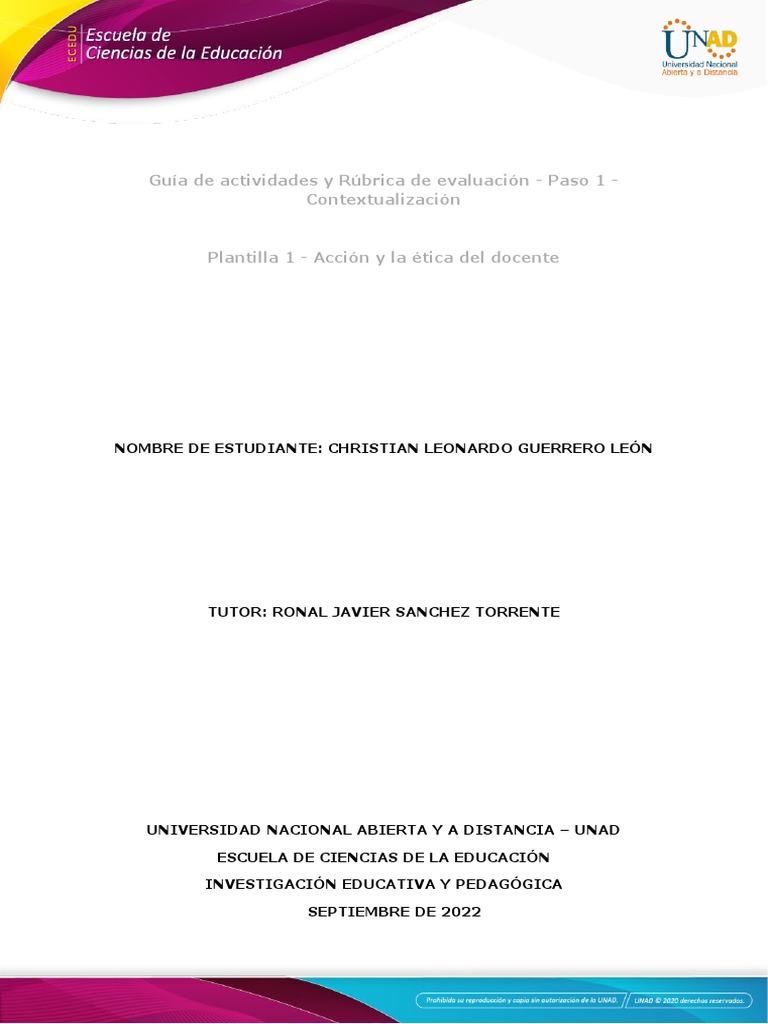 Plantilla 1 - Acción y La Ética Del Docente | PDF | Pedagogía | Maestros